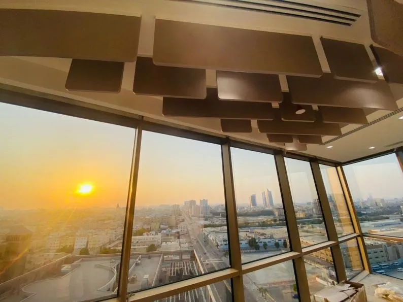 KSA Conference Room with Our Art Baffle Acoustic Ceiling Panel ...