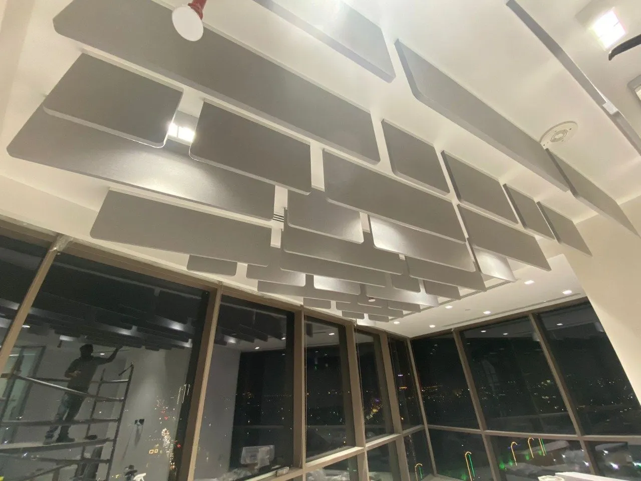 KSA Conference Room with Our Art Baffle Acoustic Ceiling Panel ...